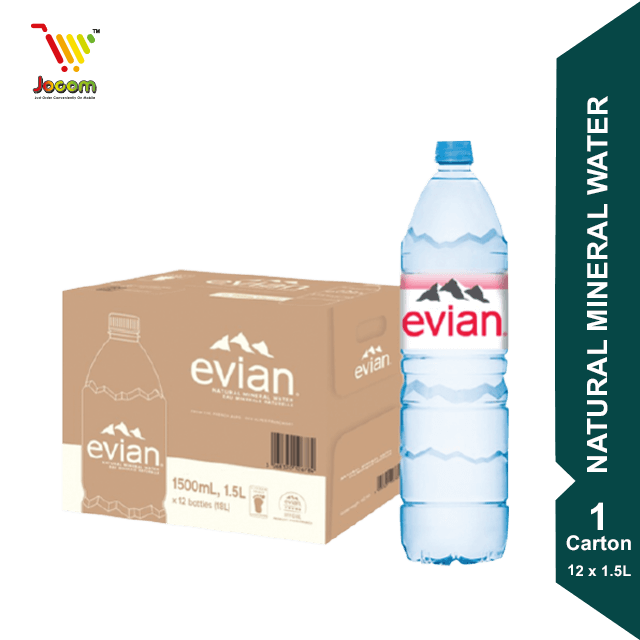 Evian Natural Mineral Water 1 Carton (12 x 1.5L) [KL & Selangor Delivery Only] | Lazada