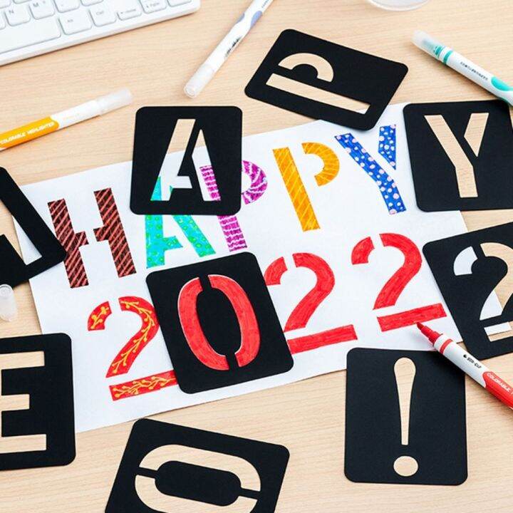 TINGTIAN 42pcs/set Stamping Drawing Signage Chalkboard Wall Embossing ...