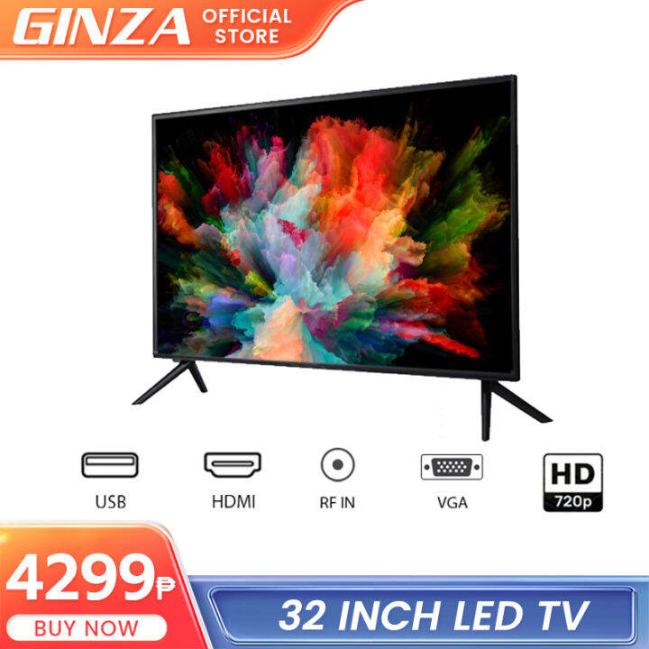 GINZA 32 INCH TV Flat screen LED TV Ultra-slim Television Not Smart TV with HDMI AV VGA USB ...