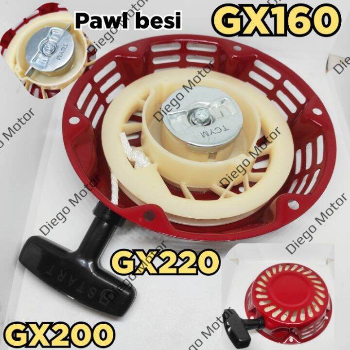 gx160-besi Recoil starter tarikan engkol mesin penggerak tipe GX160 GX2005,5hp 6,5hp 7hp Genset ...