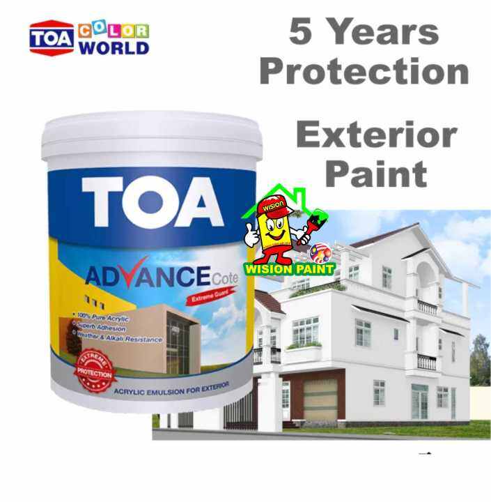 ( WHITE ) 1L / 5L / 15L Exterior Wall Paint ( TOA Advance Cote Extreme ...