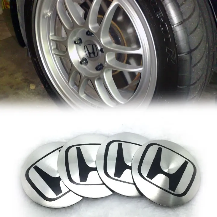 karenr Co 4PCS 56mm HONDA Black Logo Car Center Cap Emblem Wheel ...