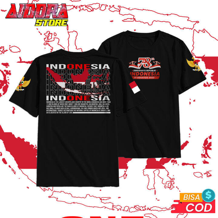 DTF DIRGAHAYU REPUBLIK INDONESIA PAKAIN PRIA T-SHIRT KAOS KEMERDEKAAN 17 AGUSTUS 1945 - 2023 HUT ...
