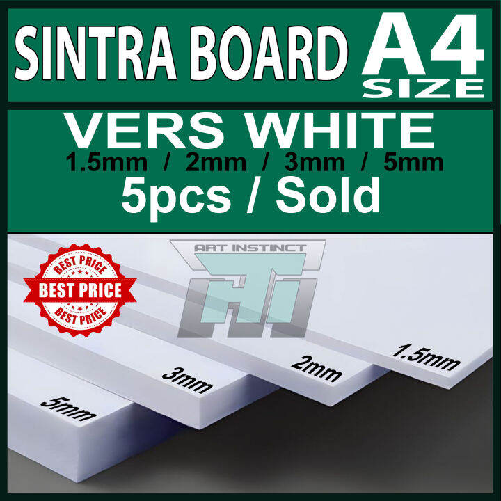 Sintra board 5mm/3mm/2mm/1.5mm (A4 size 5pcs) Vers | Lazada PH