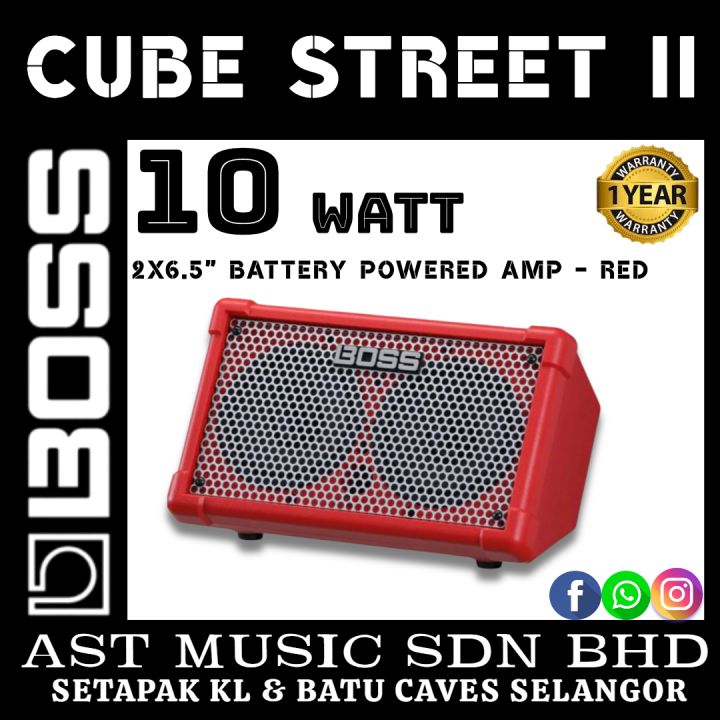 Boss CUBE Street 2 - 2x6.5" 10-watt Battery Powered Combo Amp - Red ...
