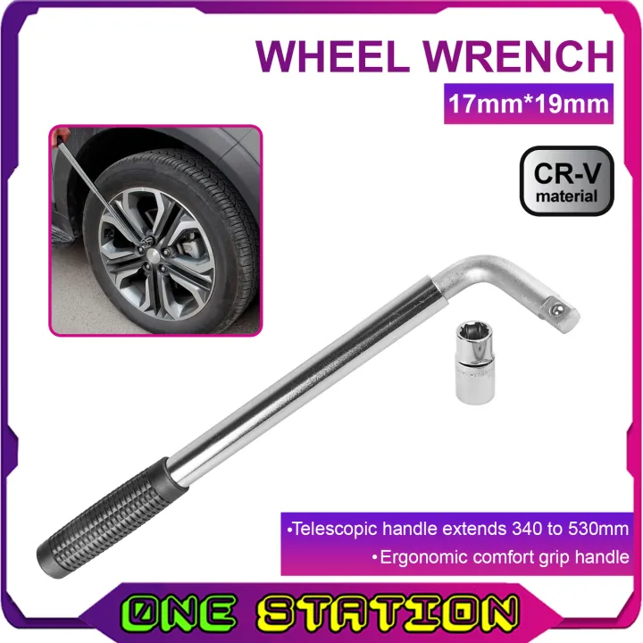 Heavy Duty L Shape Tyre Opener Wheel Socket Wrench Extendable ...