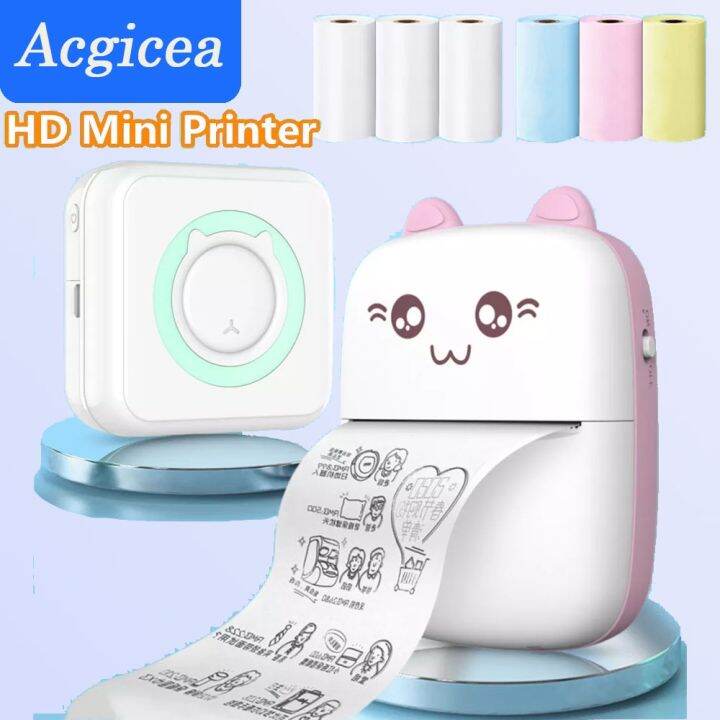 Mini Sticker Printer Thermal Printers Portable Bluetooth Inkless Photo ...