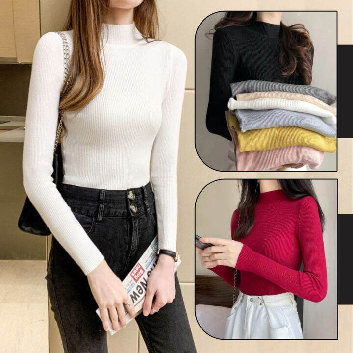 Long Sleeve Turtle Neck Knitted For Women | Lazada PH