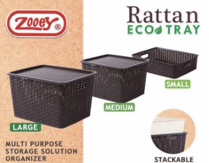 Zooey Rattan Eco Tray Multi Purpose Storage Basket Organizer | Lazada PH