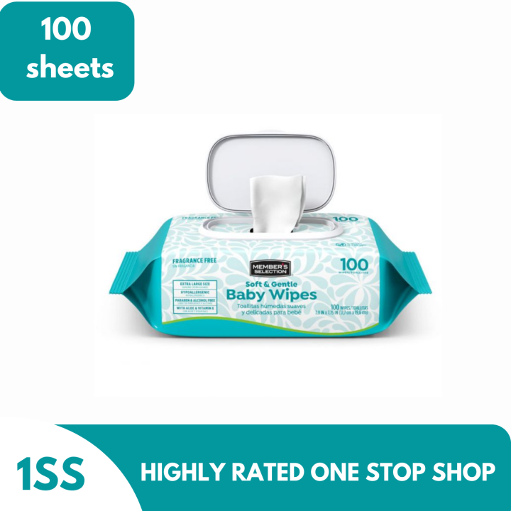Member's Selection Soft & Gentle Baby Wipes 100 Wipes | Lazada PH