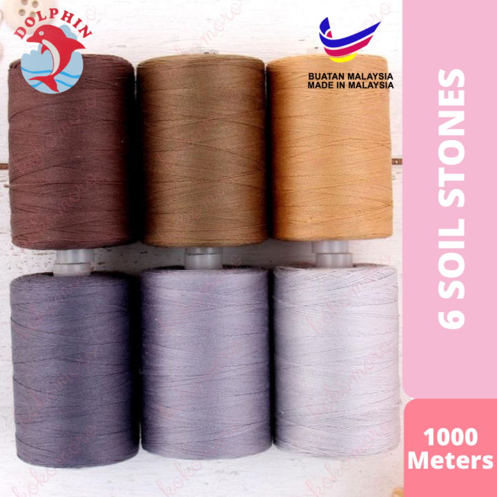 Dolphin Thread 1000 Meters 6 Soil Tone / Dolphin Benang Jahit | Lazada