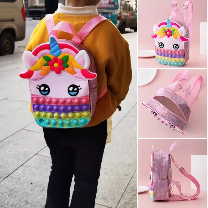 Large Pop It Fidget Toy Unicorn Backpack Unicorn Purse Bag for Girls ...