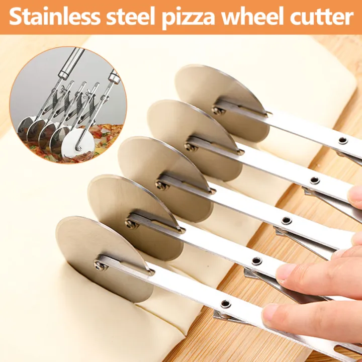 3/5 Wheel Pastry Cutter With Handle Stainless Steel Double Cutter ...