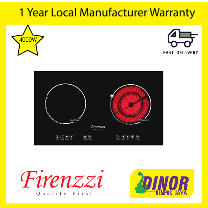 Firenzzi Build-In Double Burner Induction (1800W) / Ceramic Cooker ...