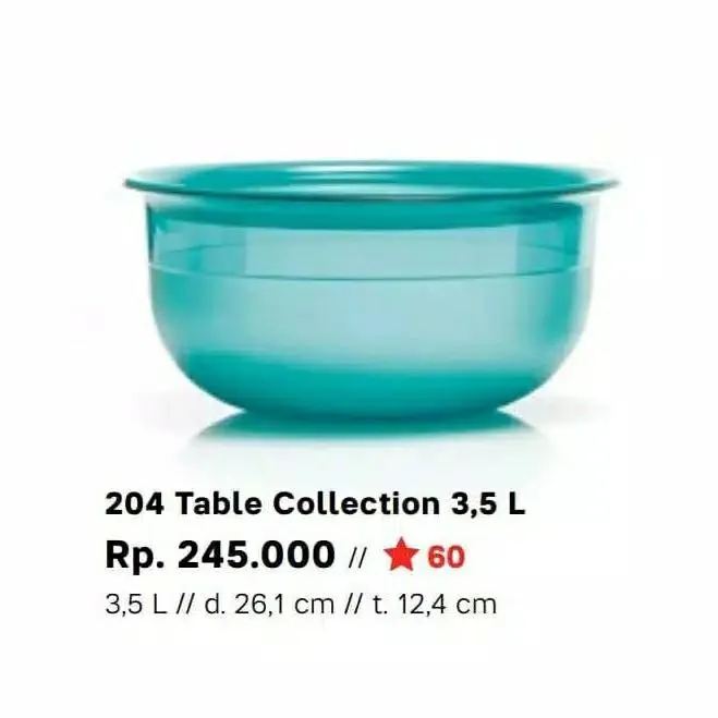 Tupperware Table Collection kapasitas besar 3'5liter 1pcs | Lazada ...