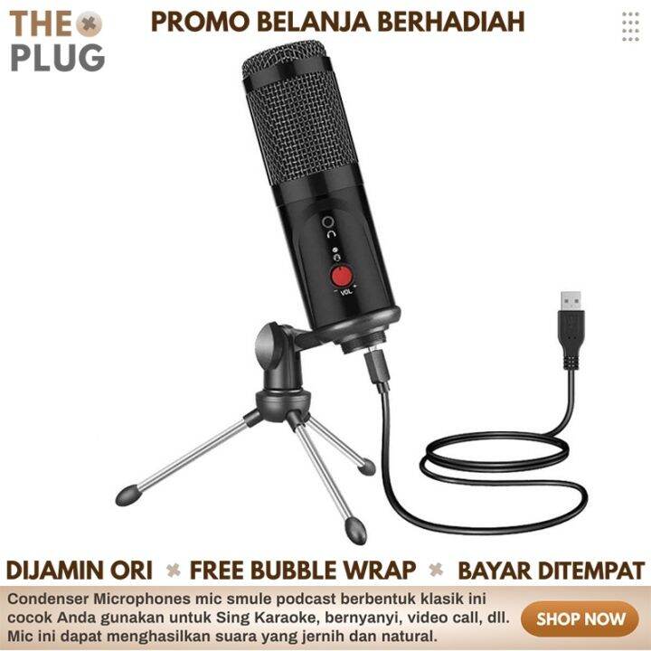 Mikrophone Microphone Condenser Perekam Suara Youtuber Mic Podcast USB ...