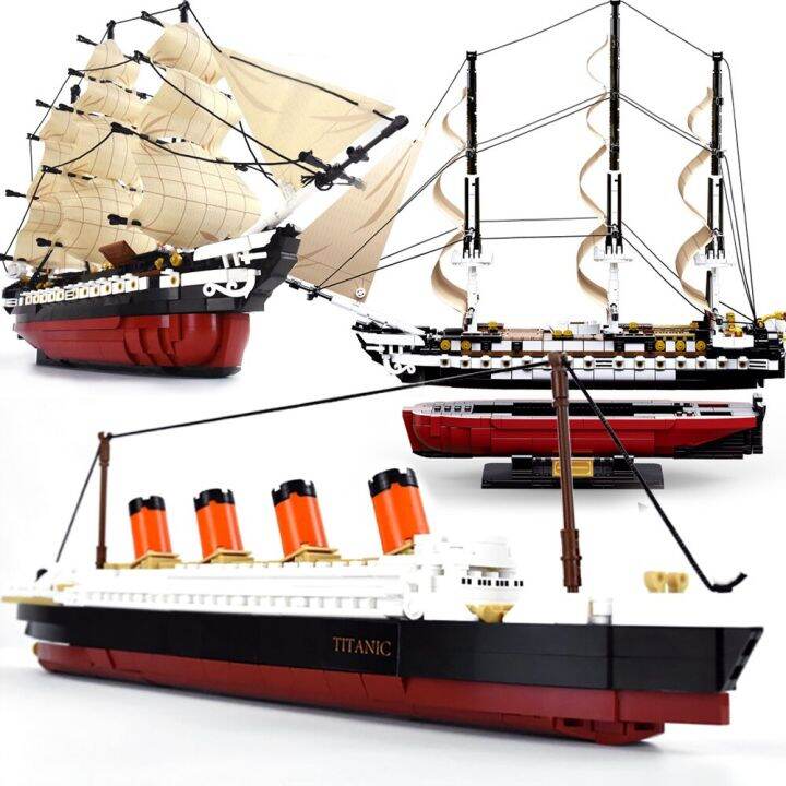 Titanic Ship USS Constitution Model Building Blocks Kits Bricks ...