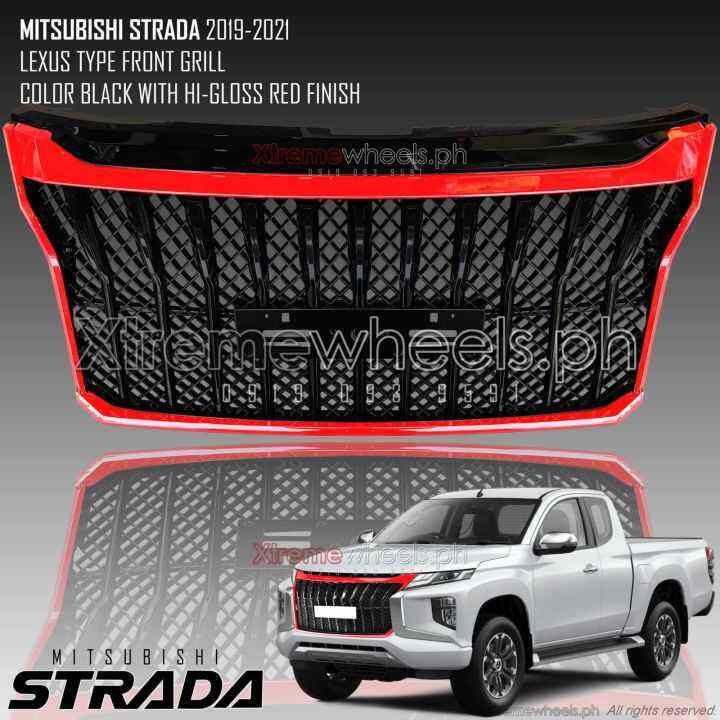 MITSUBISHI STRADA 2019 -2023 MATTE BLACK with Red FRONT GRILL THAILAND ...