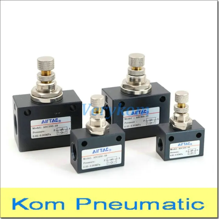 Pneumatic Air Flow Control Valve Airtac ASC100-06 ASC200-08 ASC300-10 ...
