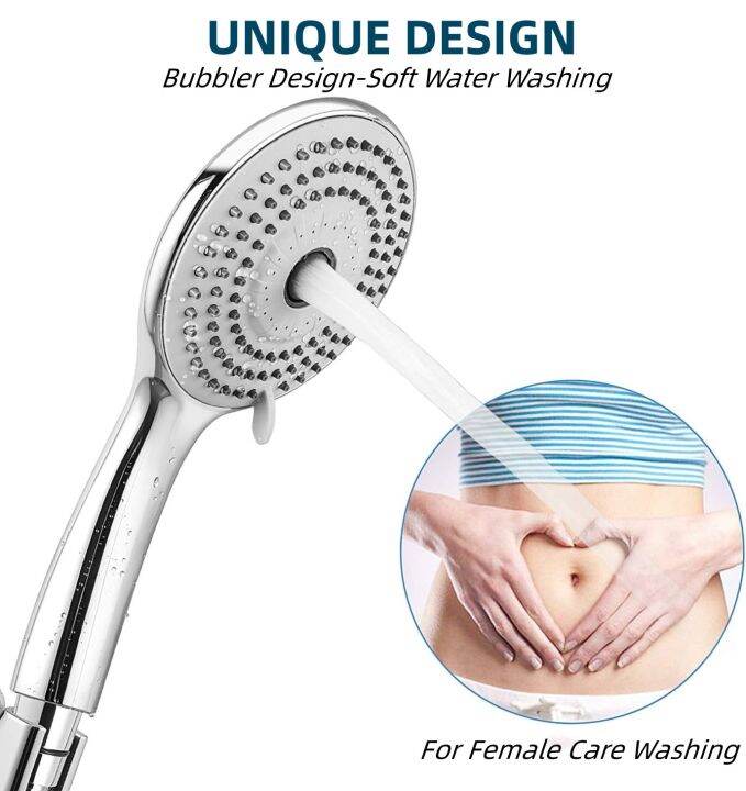 SAMODRA Shower Head High Pressure Powerful Spray 6 Modes with Skin Care ...
