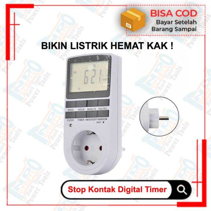 Stop Kontak Timer Digital Listrik Otomatis Switch On Off Taffware ...