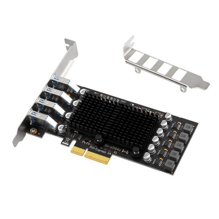 SSU PCIE USB Card 4 Port USB Multiplier Hub PCI E 4X Express To USB 3.2 ...
