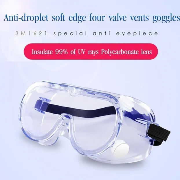 Super-life Four Valve Vents Goggles Transparent Eye Glasses Face Cover ...