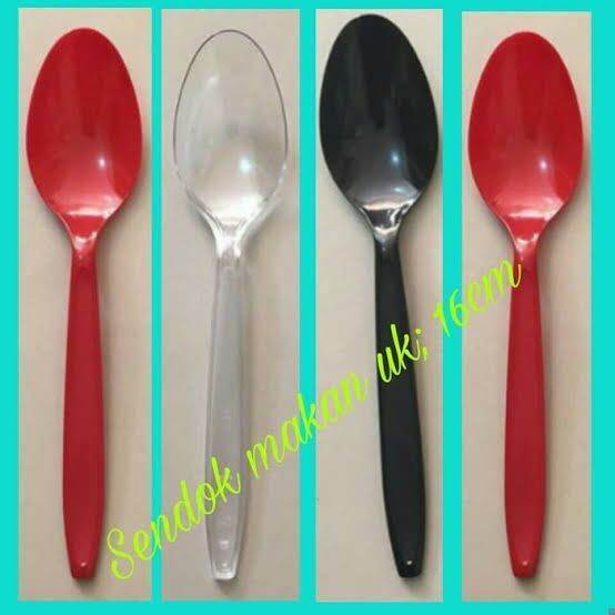 (Isi 25pcs) Sendok makan merah/sendok makan warna/sendok garpu makan ...