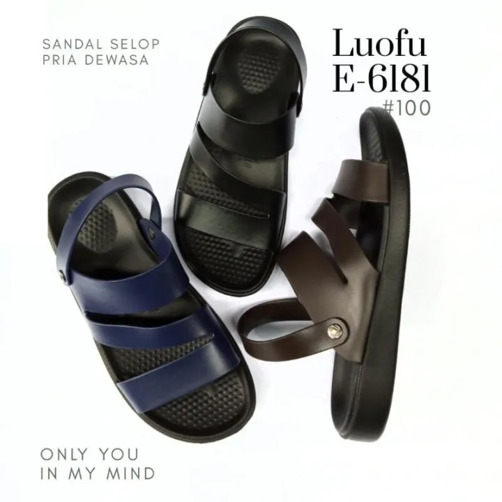 LUOFU Sandal Pria Model Hybrid Ekslusif Ringan Nyaman / Tali Belakang ...