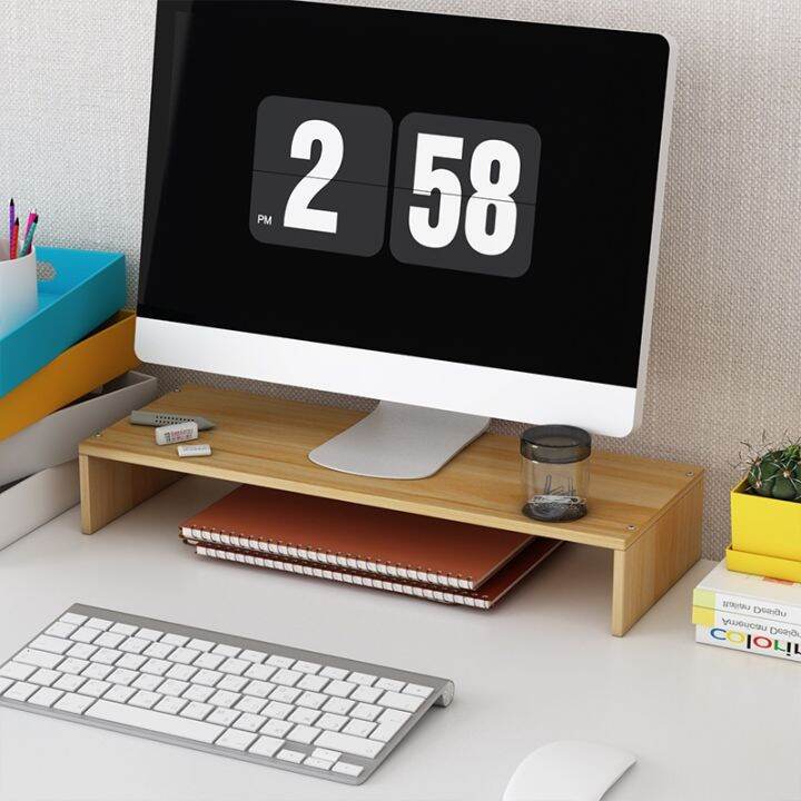 Computer Monitor Desk Riser & Side Cabinet with drawers optional ...