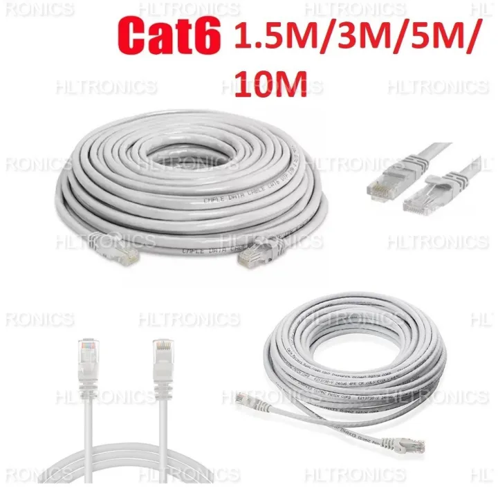 HLTRONICS 1.5m 3m 5M 10M 15M 20M 30M Cat6E Internet RJ45 Ethernet LAN cable outdoor | Lazada PH