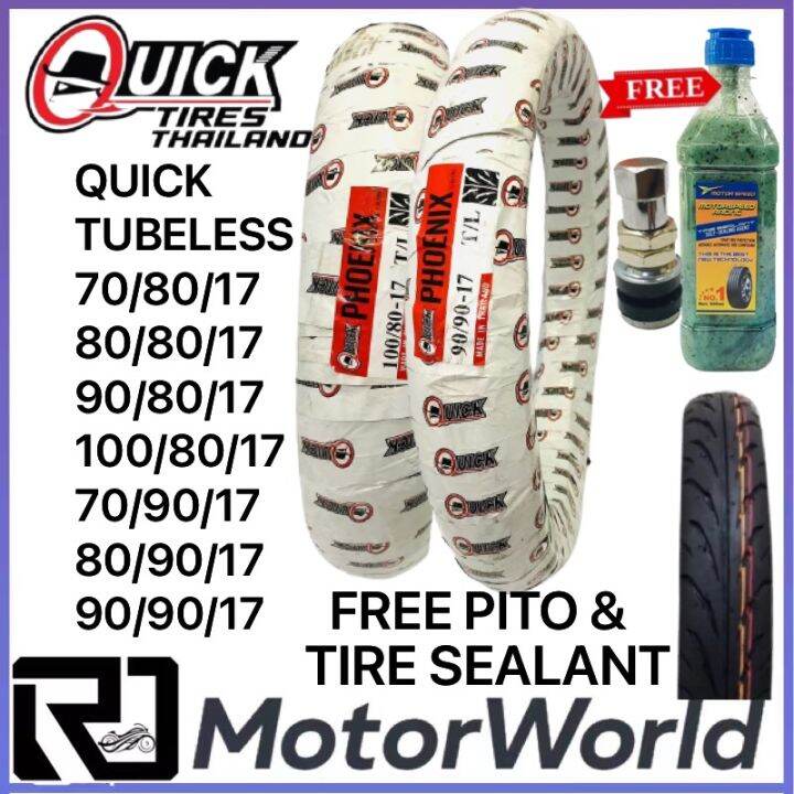 Quick Phoenix FREE TIRE SEALANT & PITO Motorcycle Tire Gulong Tubeless ...