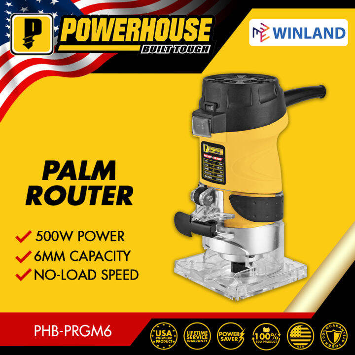 POWERHOUSE by Winland Palm Router w/ Quick Lock 6mm 500W PHB-PRGM6 ...