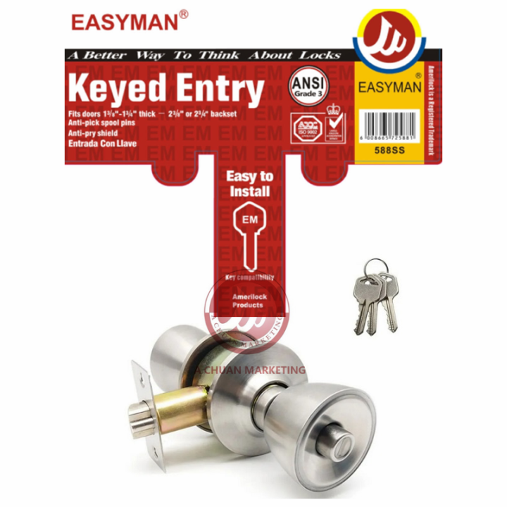 Door Lock Stainless Steel/Iron Rustproof Door Essential Series Entrance ...