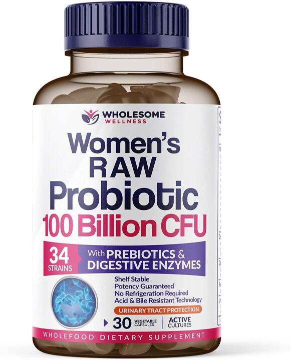พร้อมส่ง Wholesome Wellness Woman's Raw Probiotic 100 Billion CFU 60 Vegetable Capsules โพรไบโ ...