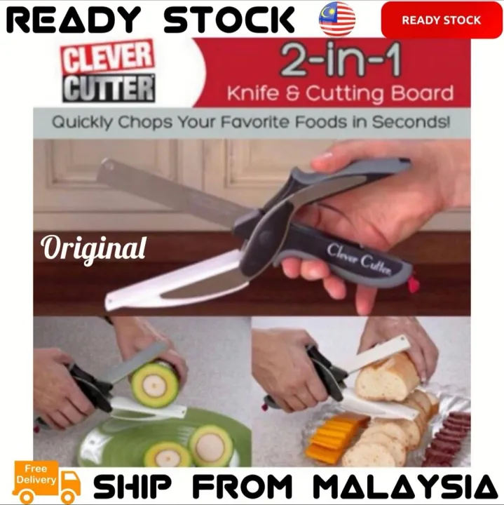 Clever Cutter 2 In 1 Kitchen Knife & Scissors Smart Cutter | Lazada