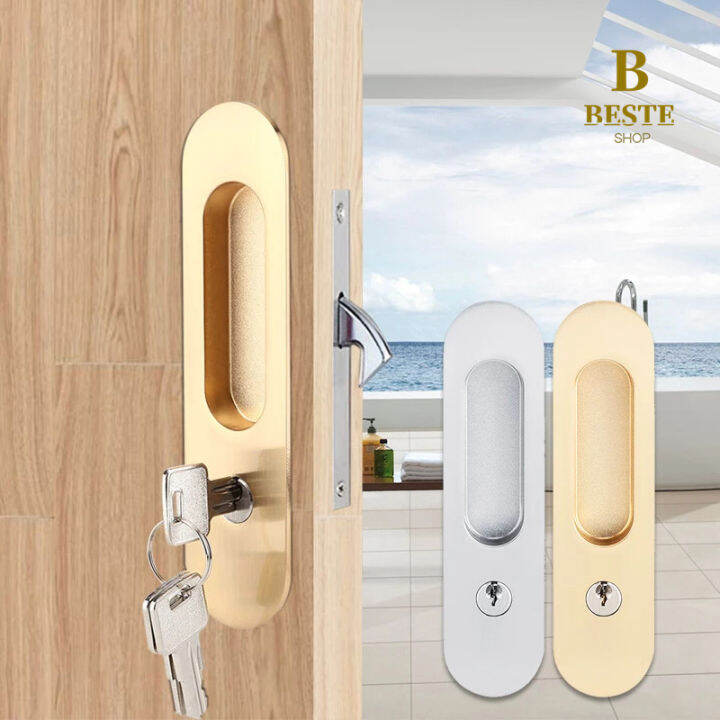 Zinc Alloy Sliding Door Lock Hidde Handle Interior Door Pull Lock ...