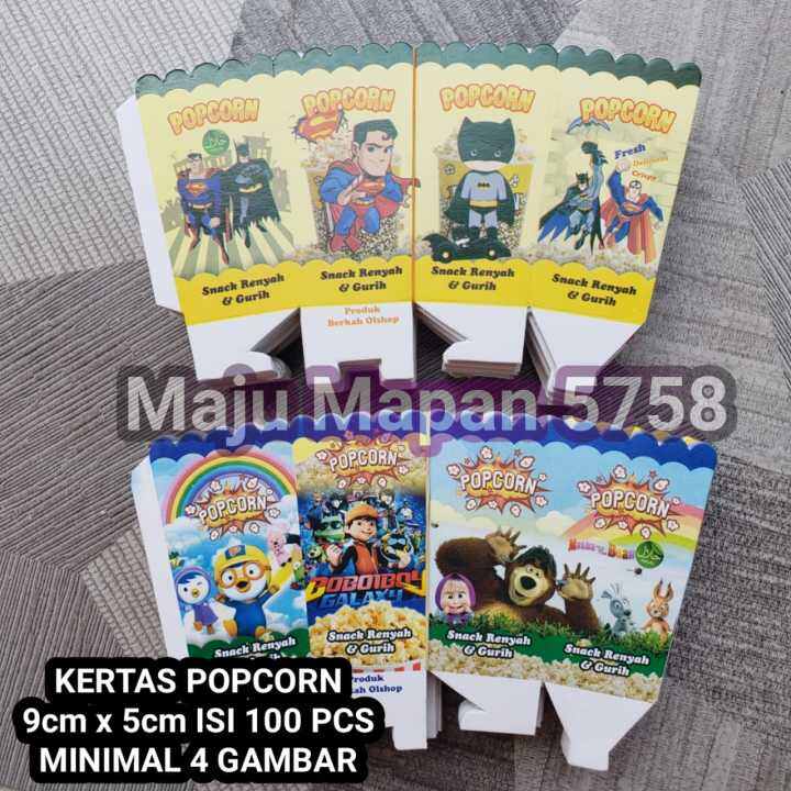 Promo Kertas Popcorn 9 cm x 5 cm / Kertas Bungkus Popcorn Murah / Wadah ...