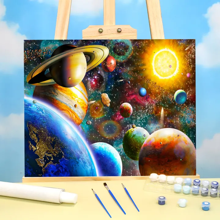 Universe Space Landscape DIY Painting By Numbers Set Acrylic Paints 50* ...
