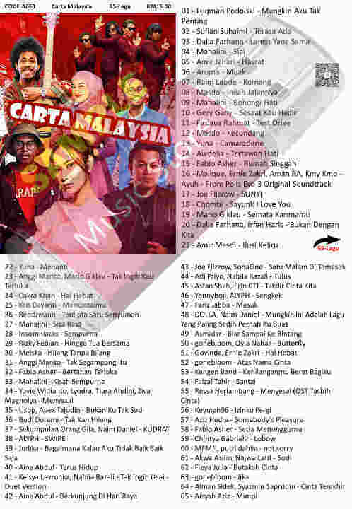 Carta Malaysia Lagu Melayu Malay Usb Pendrive Song Music MP3 a663 | Lazada