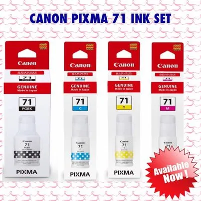 CANON PIXMA 71 INK SET (black,magenta,cyan,yellow) All colors are ...