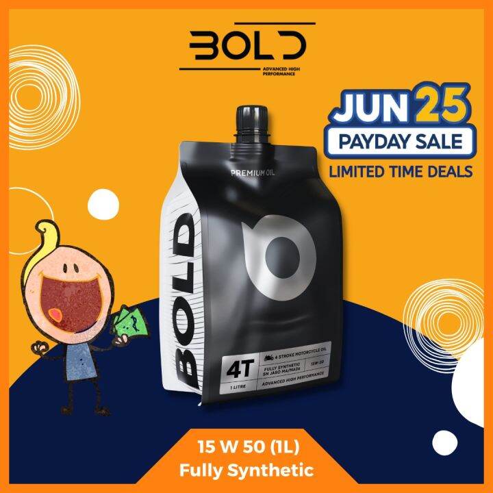 Bold Motorcycle 4T Oils Minyak Hitam Motorbike 4 Stroke Fully Synthetic ...