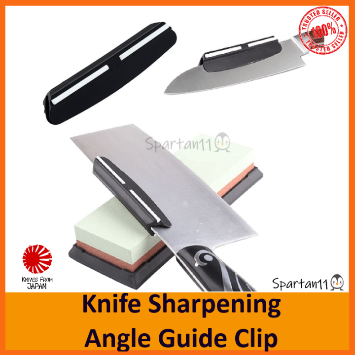 Knife Sharpening Clip Angle Guide with Whetstone Sharpener Kitchen Tool Panduan Sudut Pengasah ...
