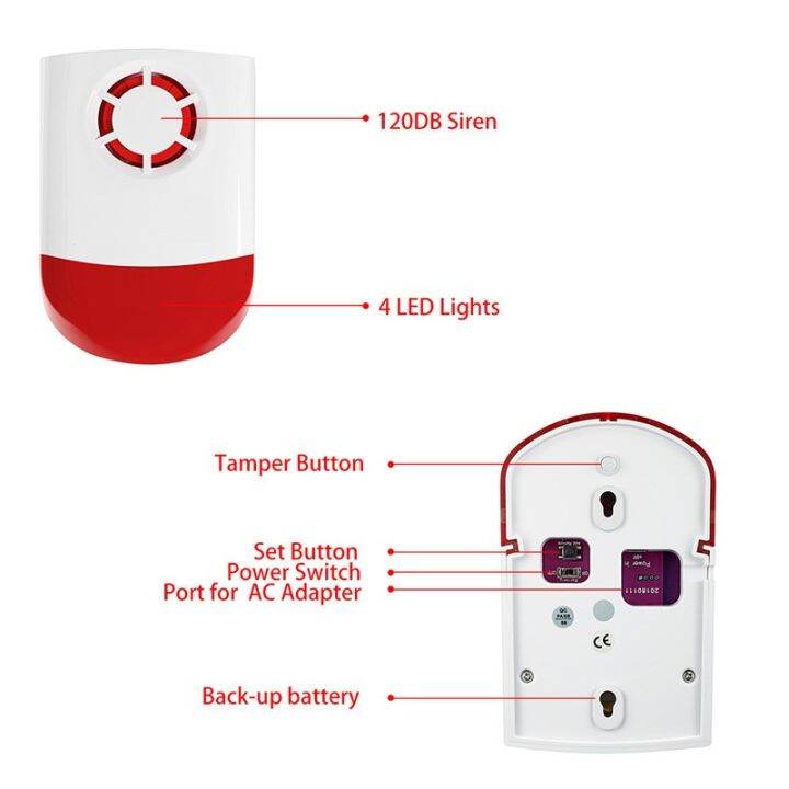 DAYTECH Waterproof Touch Doorbell Wireless SOS Emergency Alarm for Elderly 433Mhz 1 Strobe Siren ...