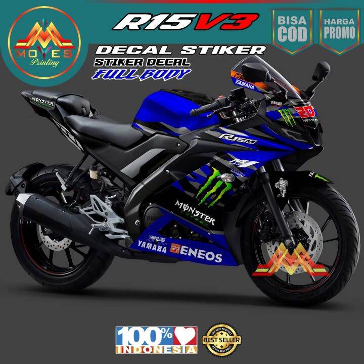 ⭐⭐⭐⭐⭐BISA COD / BAYAR DI TEMPAT. Decal R15 V3 Sticker Decal Motor ...