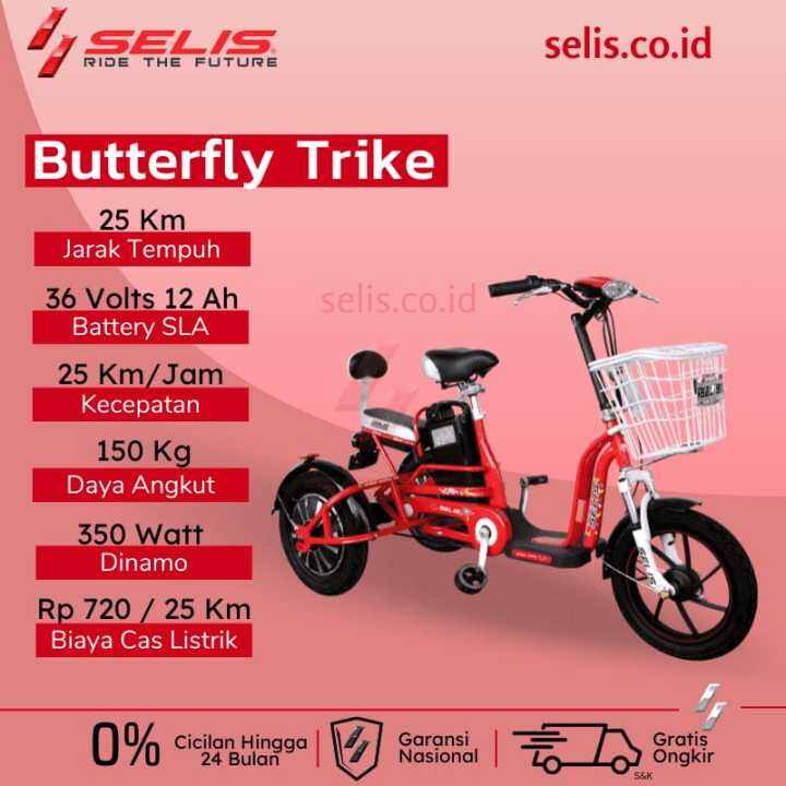 Sepeda Listrik Electric Bike Roda Tiga Butterfly Trike | Lazada Indonesia