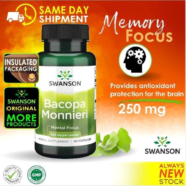 Swanson Bacopa Monniera Extract 250 mg 90 caps memory health | Lazada PH