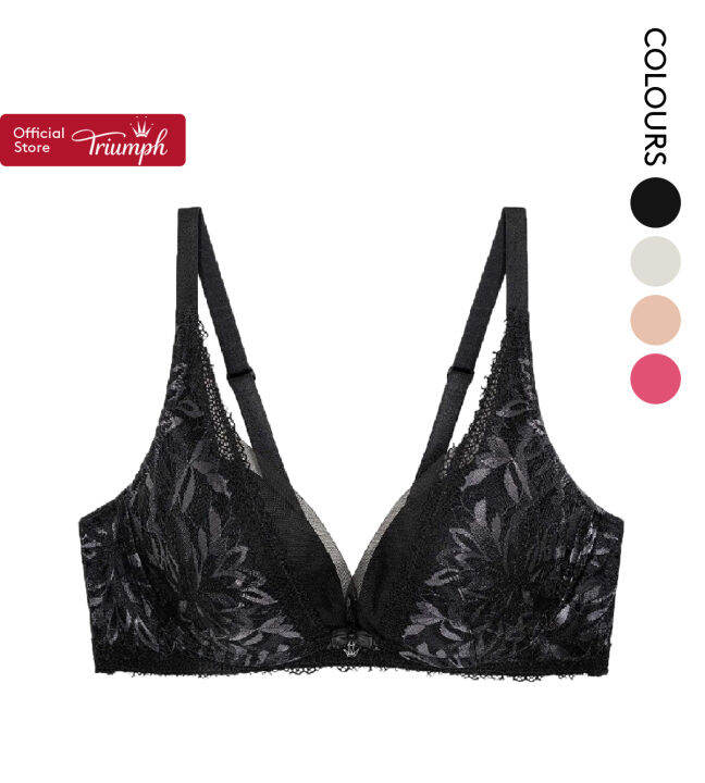 Triumph Aqua Bloom Non-Wired Push Up Deep V Bra | Lazada