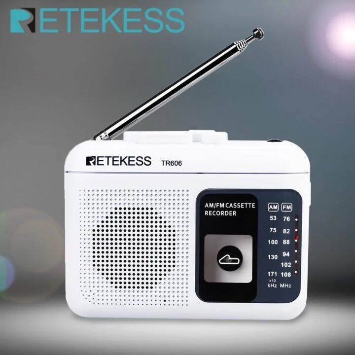 Retekess TR606เทปคาสเซ็ตที่เล่นวิทยุ FM/AM เครื่องบันทึกเสียงวิทยุพกพาเครื่องเล่นเทปรองรับช่อง ...