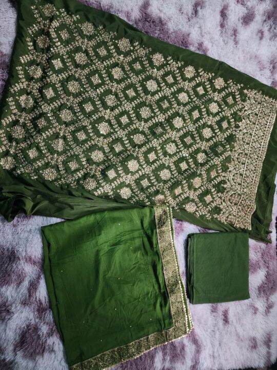 pure crape silk unstitch suit | Lazada PH